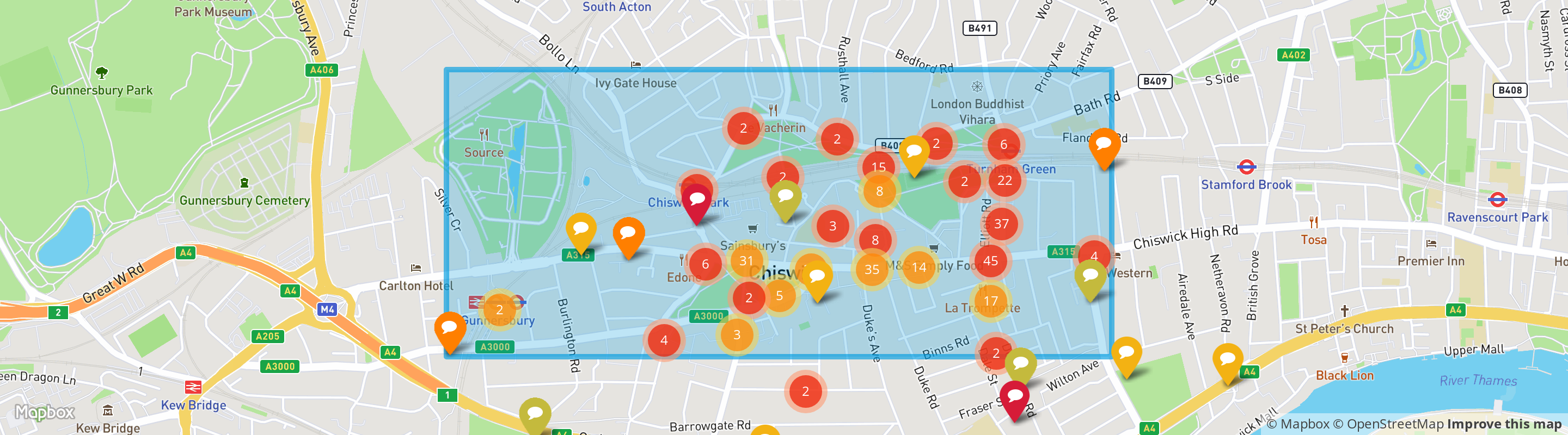 Look Back At Chiswick Town Centre Map with Commonplace