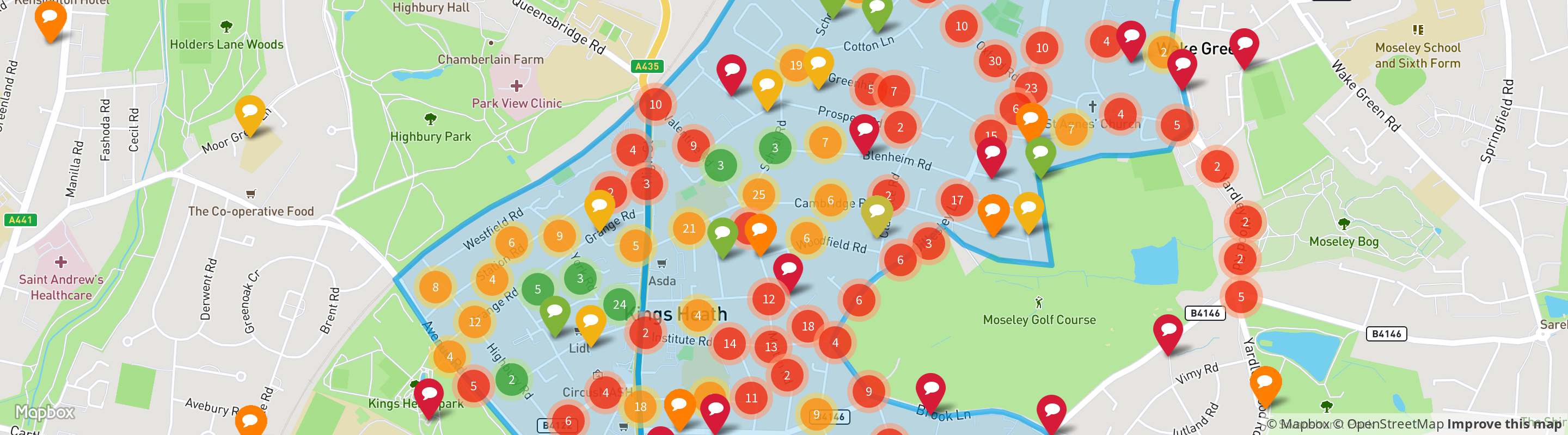 Community Forum - Kings Heath/Moseley LTN Map - Commonplace