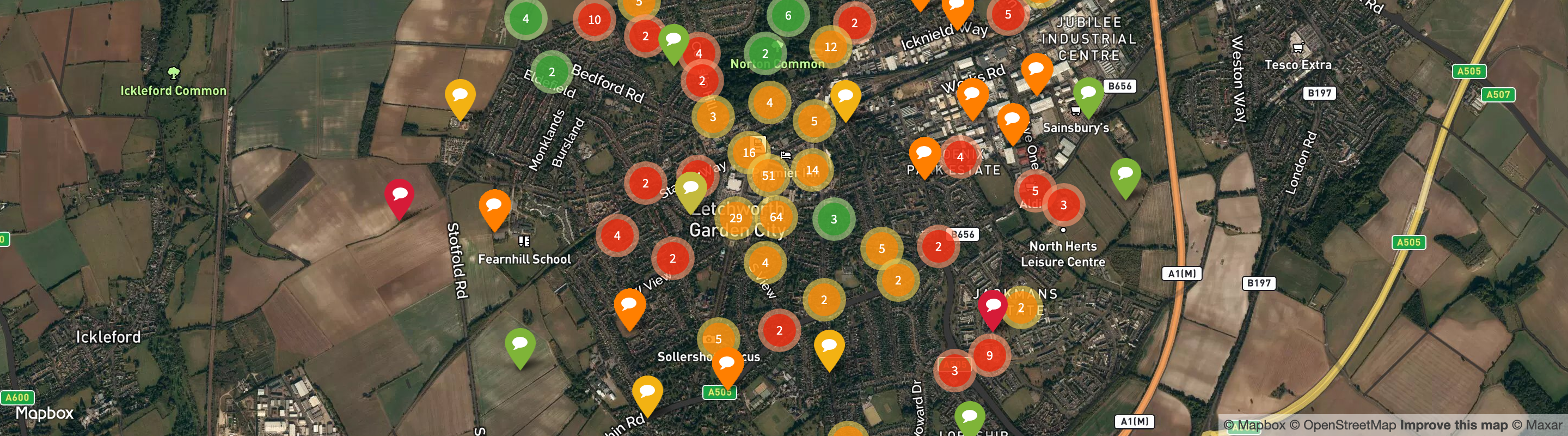 Letchworth Garden City Map Letchworth Garden City On Map Stock Photo
