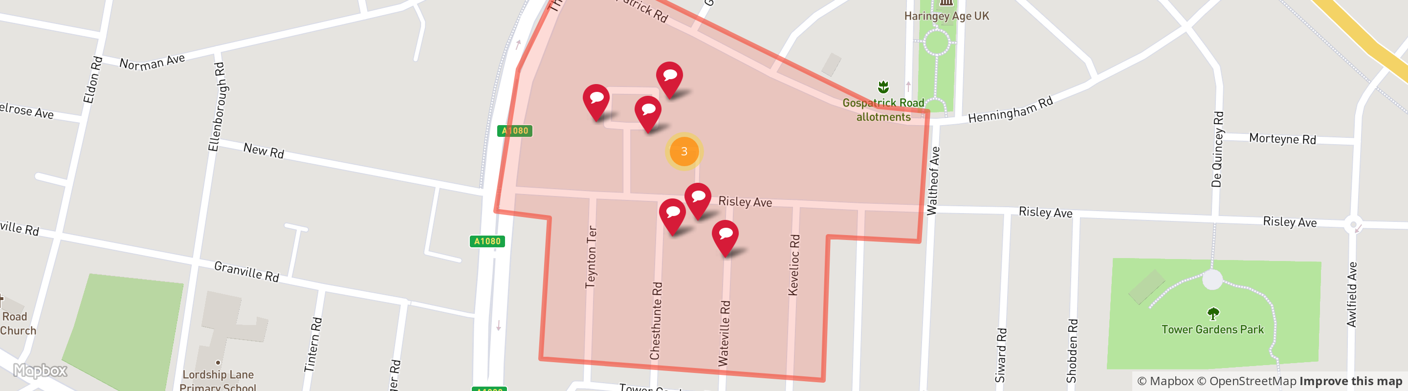 Look Back At Risley Avenue Map with Commonplace